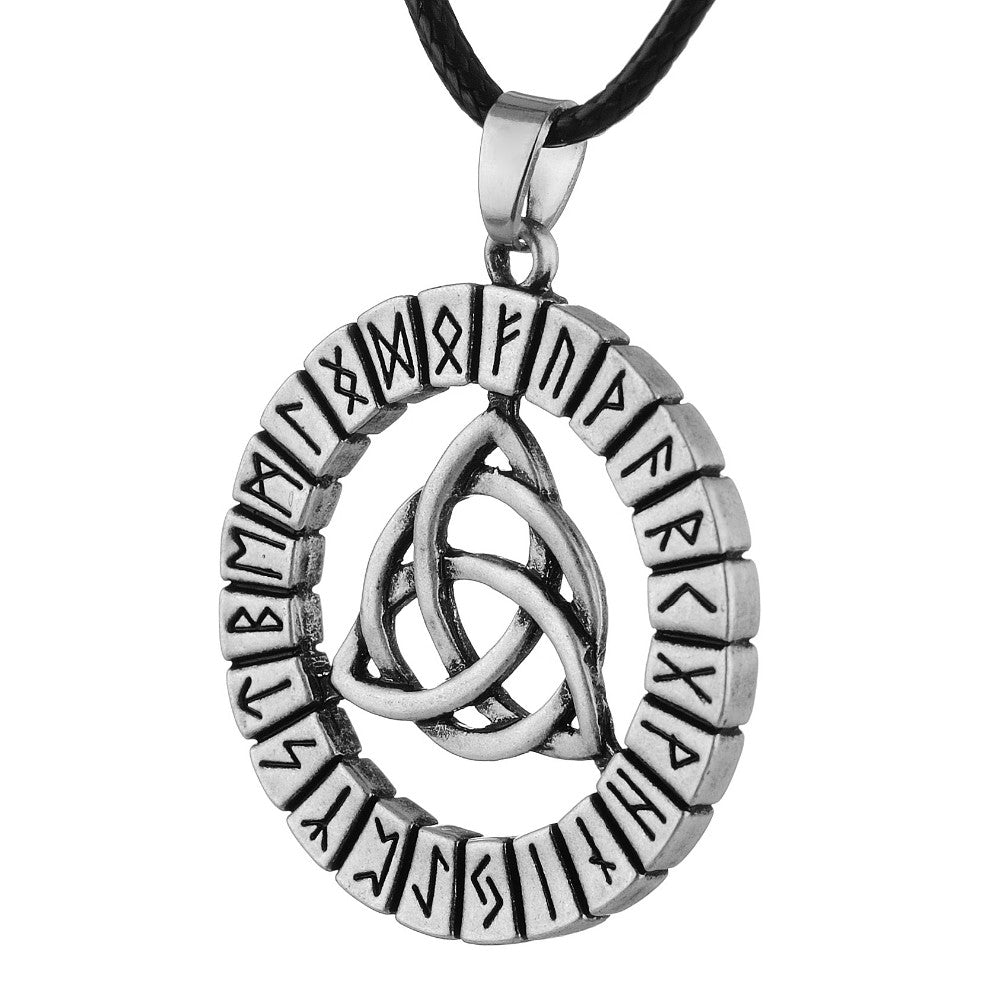 Celtic Knot and Elder Futhark Runes Pendant – Steampunk Oddities
