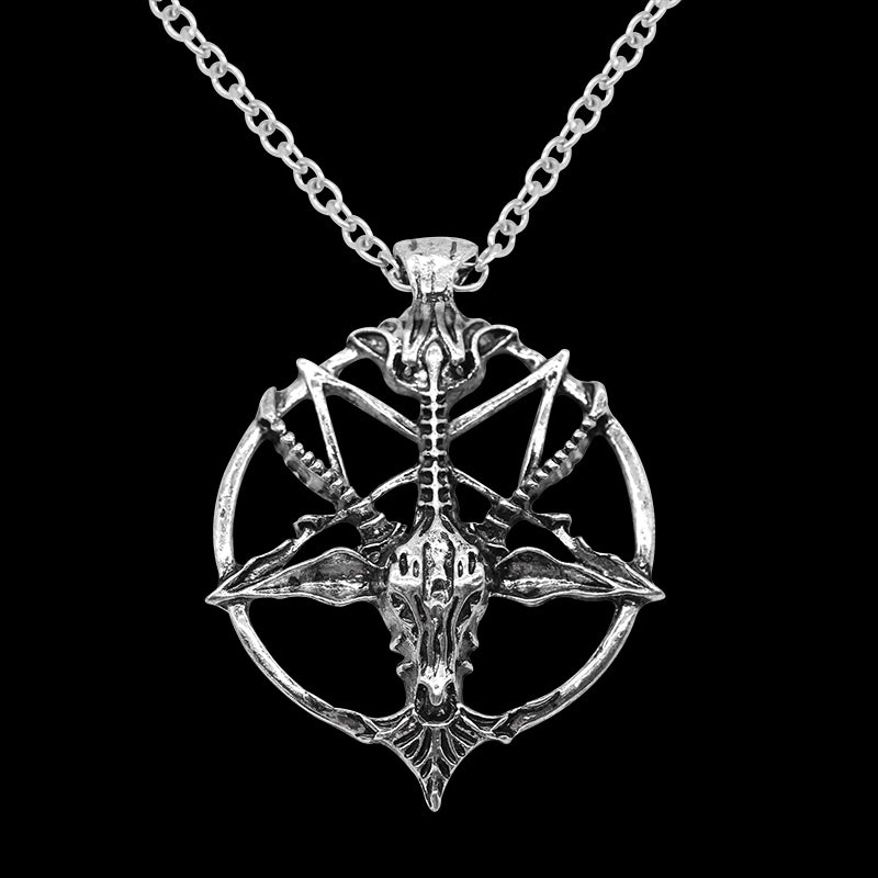 Goat Skull Pentagram Necklace – Steampunk Oddities
