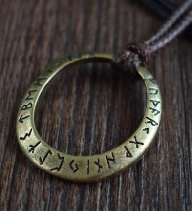 Elder Futhark Runes Rustic Pendant – Steampunk Oddities